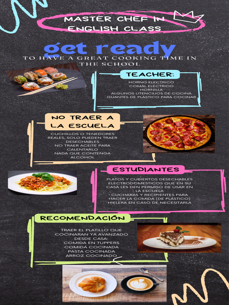 Master Chef English Class | PDF | Salad | Pasta