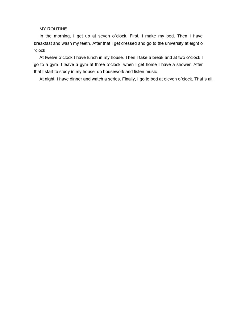 Daily Routine Overview | PDF