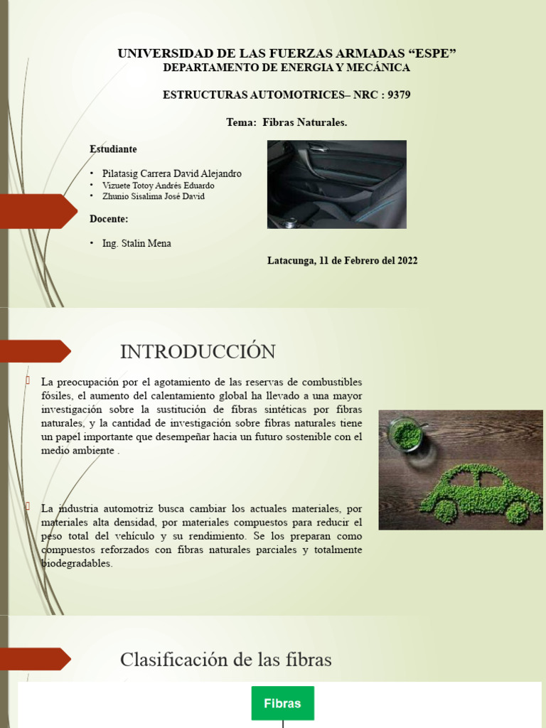 Fibras Naturales en la Industria Automotriz | PDF | El plastico | Fibras