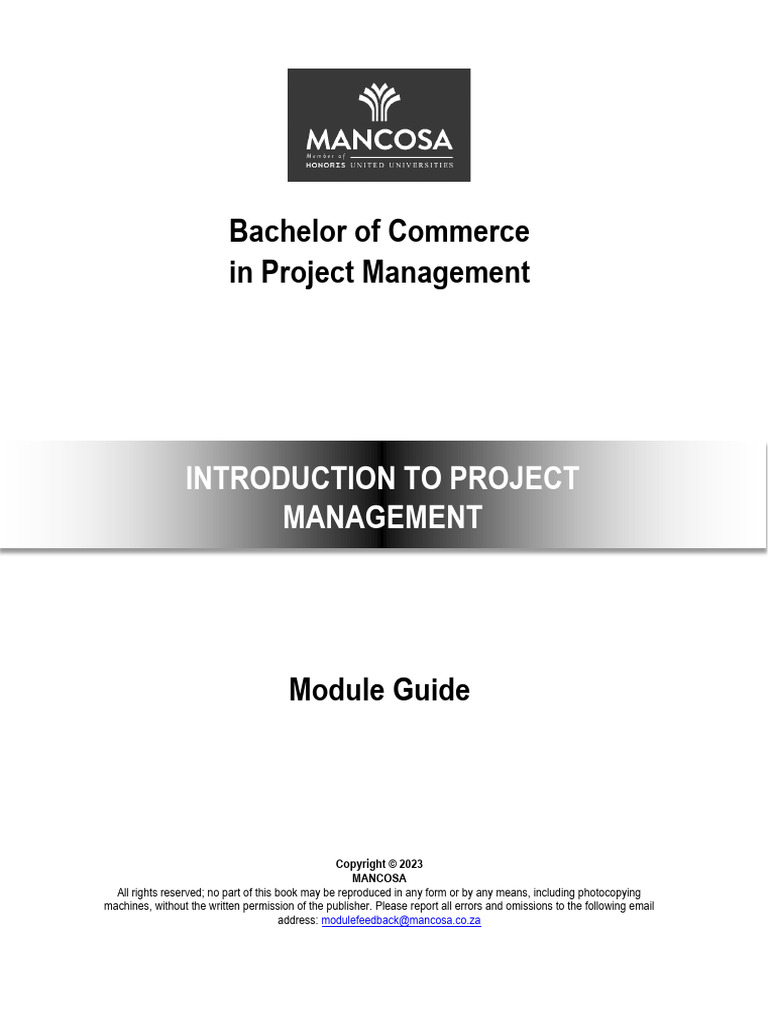 BCOM PM - Introduction To Project Management | PDF | Project Management | Learning