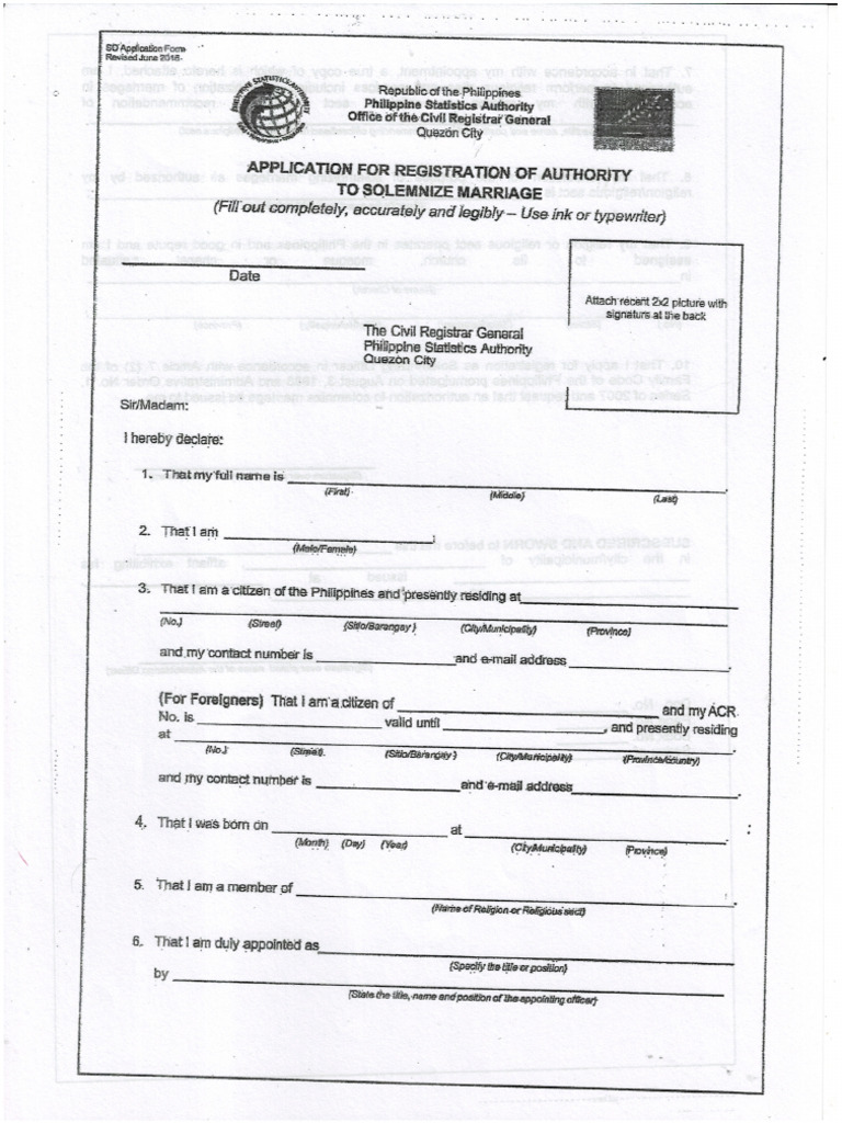 CRASM Application Form Front Page | PDF