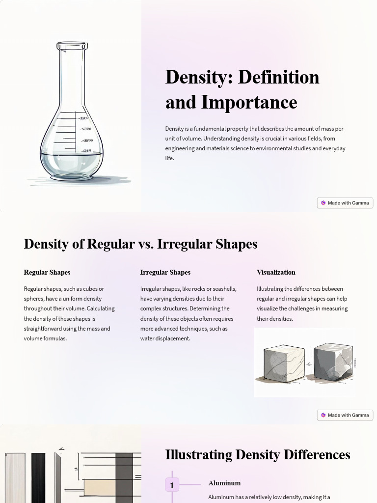 Density Definition and Importance | PDF | Density | Volume