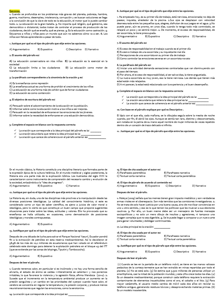 Ejercicios 2024A PRUEBA2 | PDF | Cambio climático | Verdad