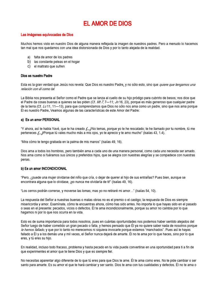 El Amor de Dios | PDF | Amor | Pecado