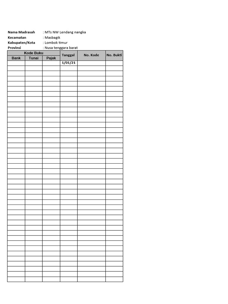 Simulasi BKU - Lengkap Jan - Des - Semi Otomatis Dari Excel | PDF