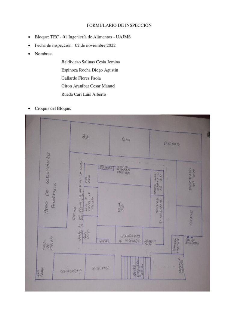 Formulario de Inspeccion TEC - 01 | PDF | Laboratorios