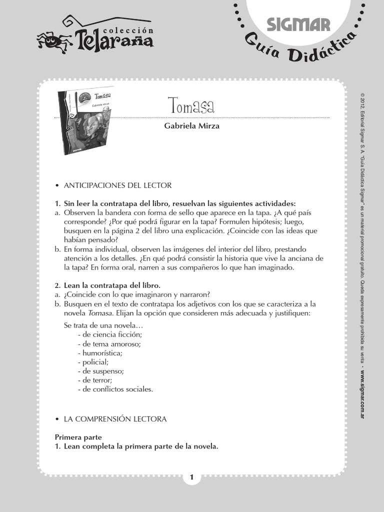 32 guiadidactica tomasa colecciontelarana PDF Libros
