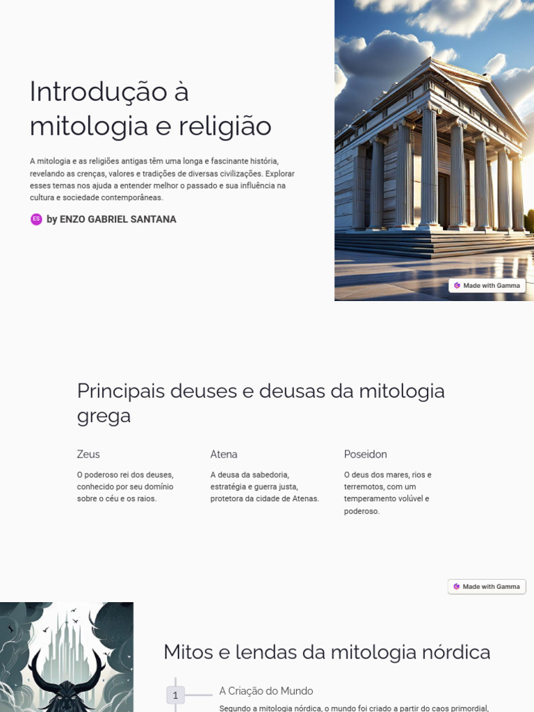Trabalho de Slide Historia | PDF | Mitologia grega | Mitologia nórdica
