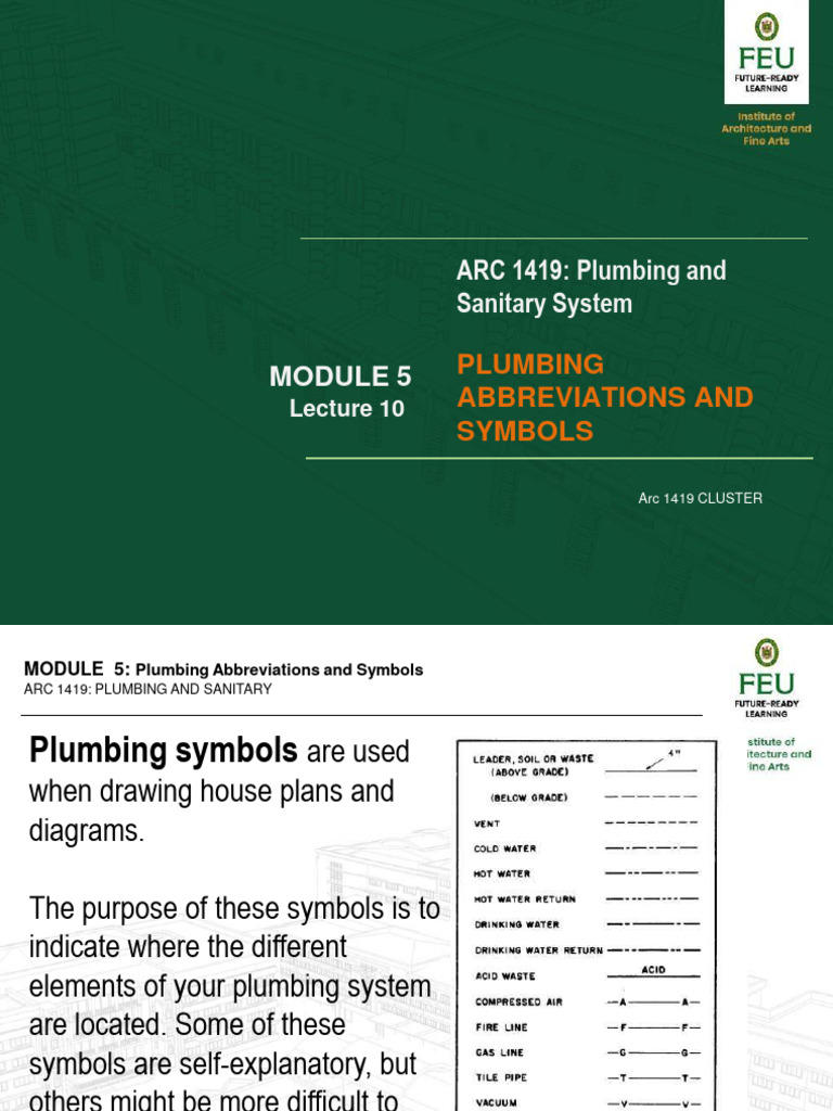 Plumbing Symbols and Abbreviations Guide | PDF | Plumbing | Pipe (Fluid ...
