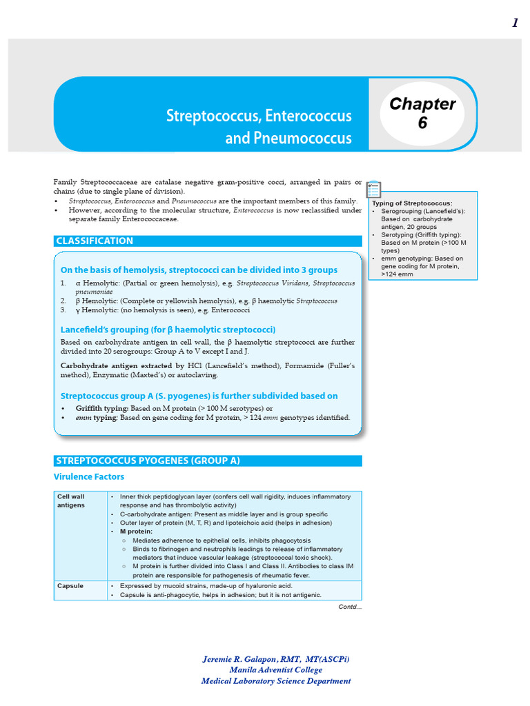 Module 5 - Streptococci & Enterococci | PDF | Streptococcus | Microbiology