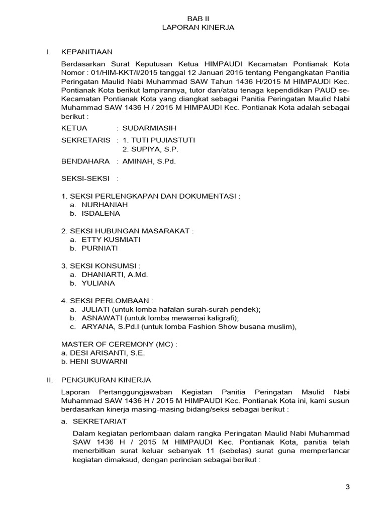 Bab Ii Laporan Kinerja | PDF