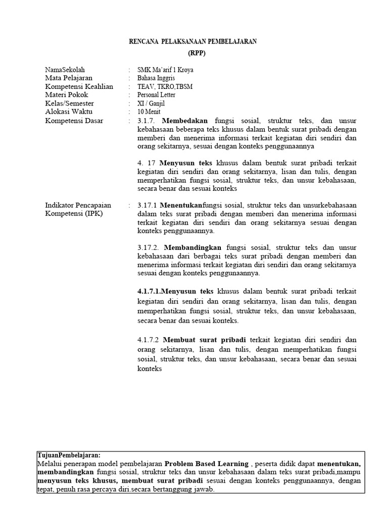 Contoh RPP | PDF