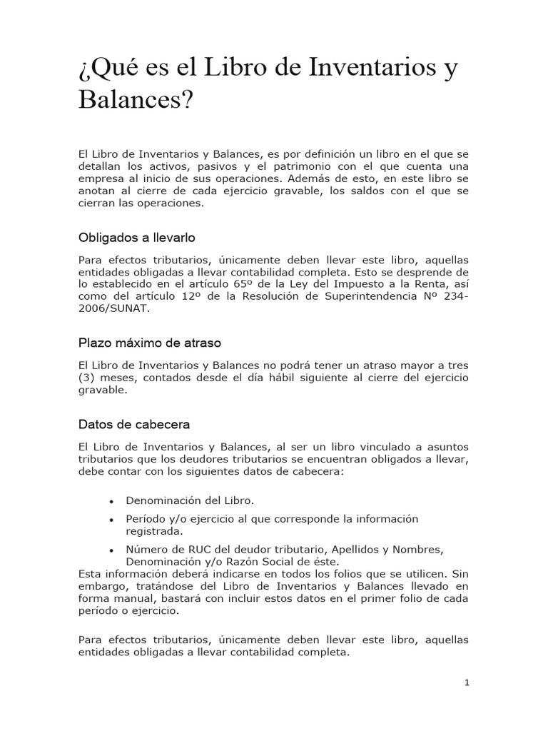 Qué Es El Libro de Inventarios y Balances | PDF | Contabilidad | Economias