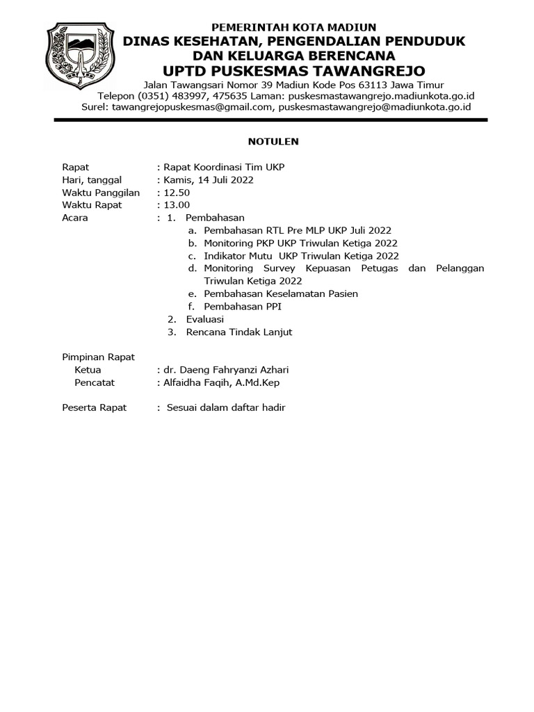 Notulen UKP 13 Oktober 2022 | PDF