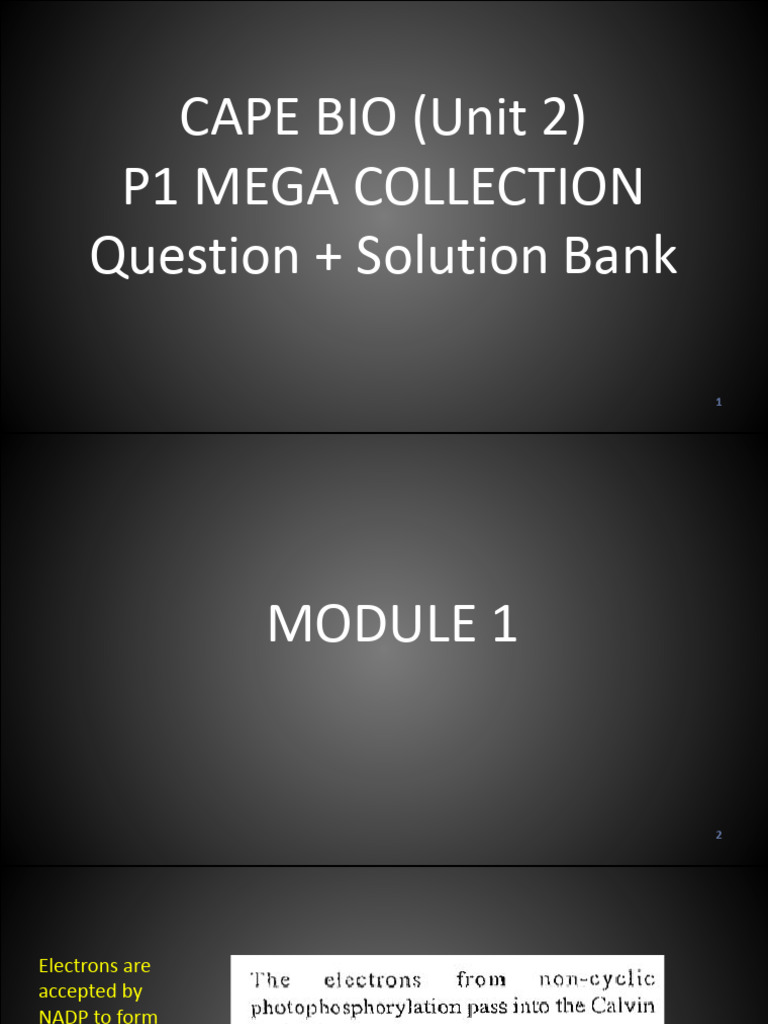 Mega CAPE Unit 2 Bio P1 Collection | PDF | Cellular Respiration | Photosynthesis