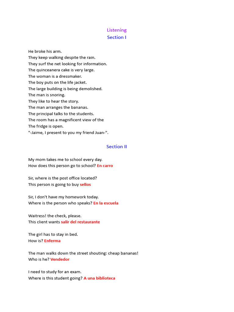 Spanish Listening & Reading Comprehension | PDF | Mystery, Thriller ...