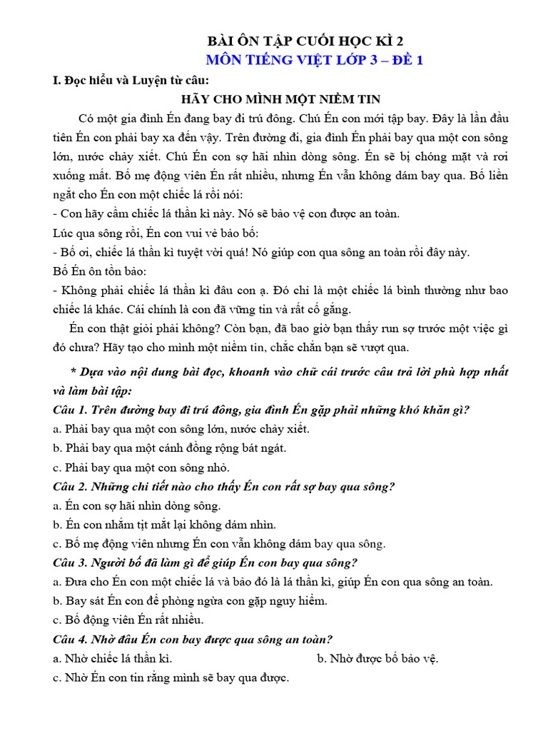 TV CK2 LỚP 3 có video chữa bài | PDF