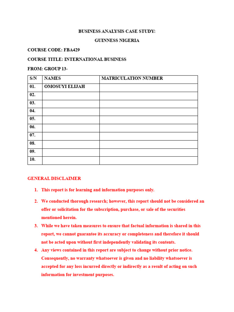 Business Analysis Case Study Updated | PDF | Brand | Consumer Behaviour