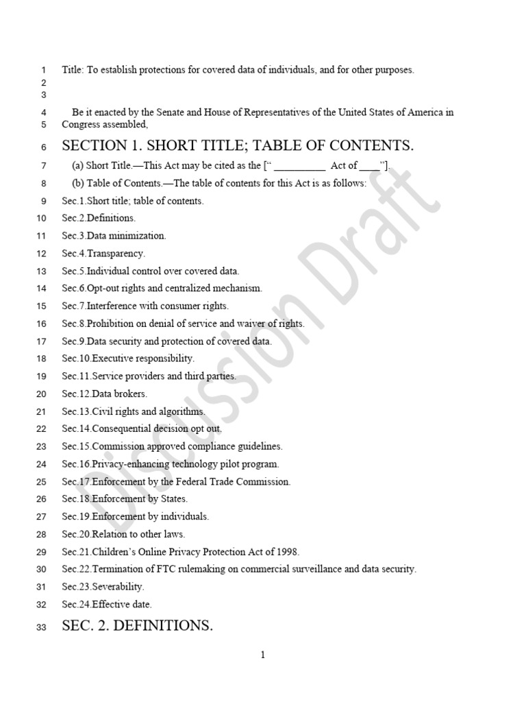 The American Privacy Act | PDF | U.S. Securities And Exchange ...