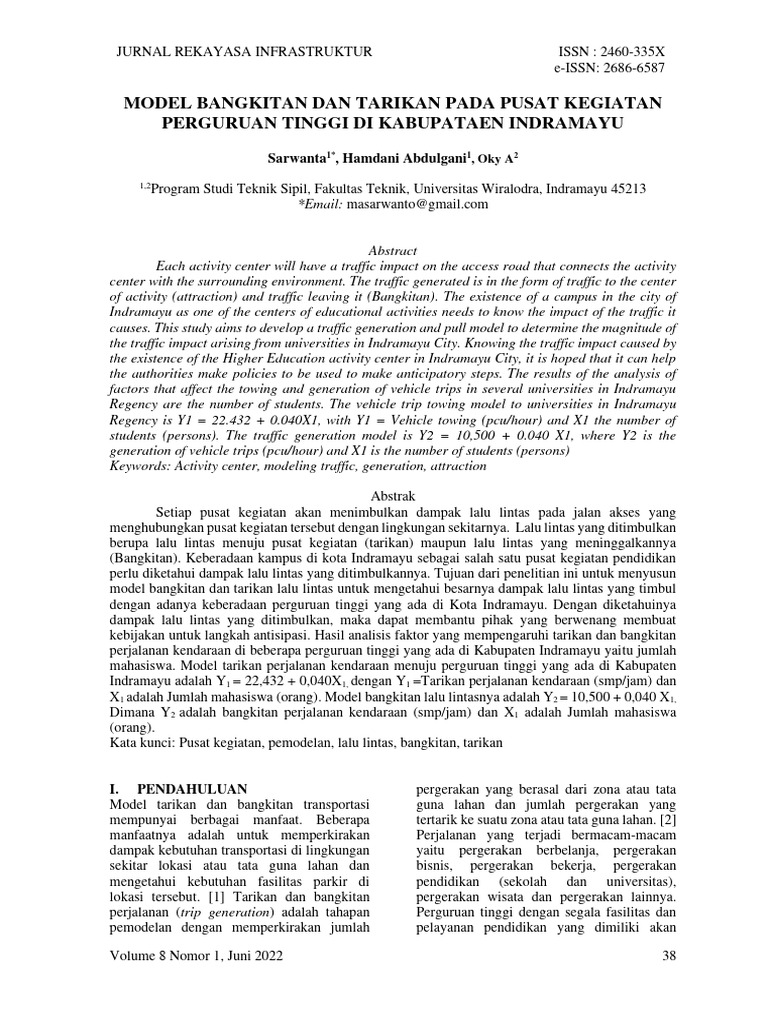 Model Bangkitan Dan Tarikan Pada Pusat Kegiatan | PDF | Komputer