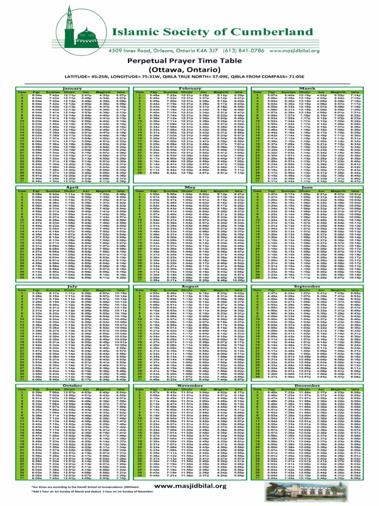 Islamic Time Table Ap 09 Rev | PDF