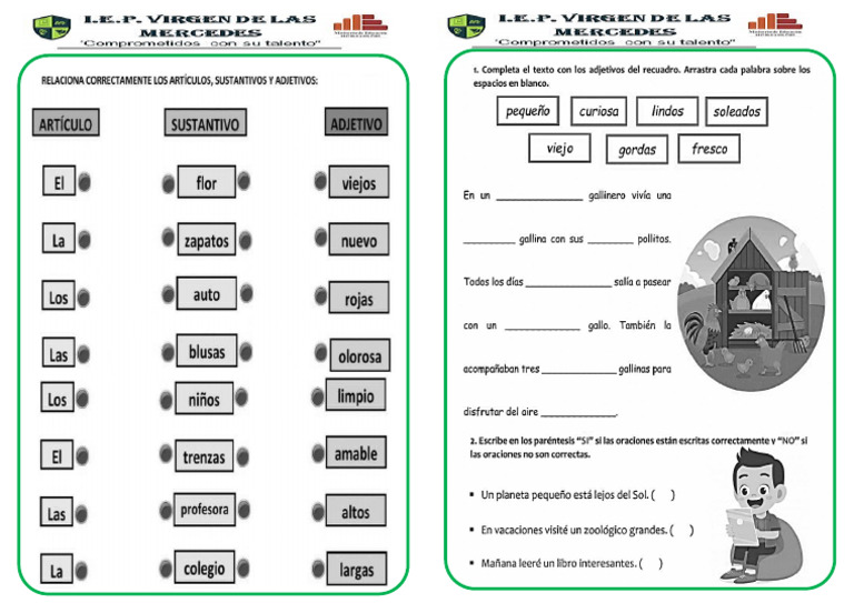 Concordancia Del Adjetivo | PDF