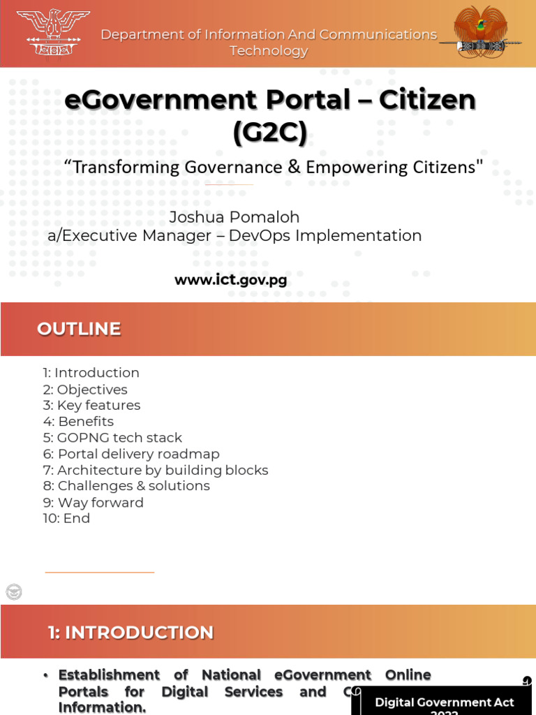Session 9 Joshua Pomaloh Egov Portal | PDF | E Government | Information Age