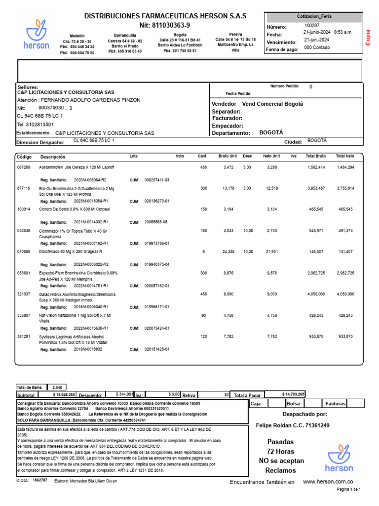 Cotizacion Lyp Licitaciones | PDF