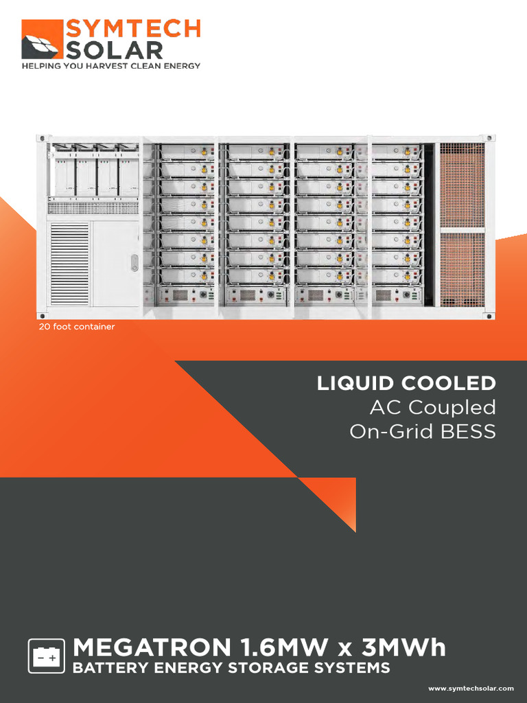MEGATRON 1.6MW X 3MWh BESS Datasheet 2024 Symtech Solar R 1 | PDF ...