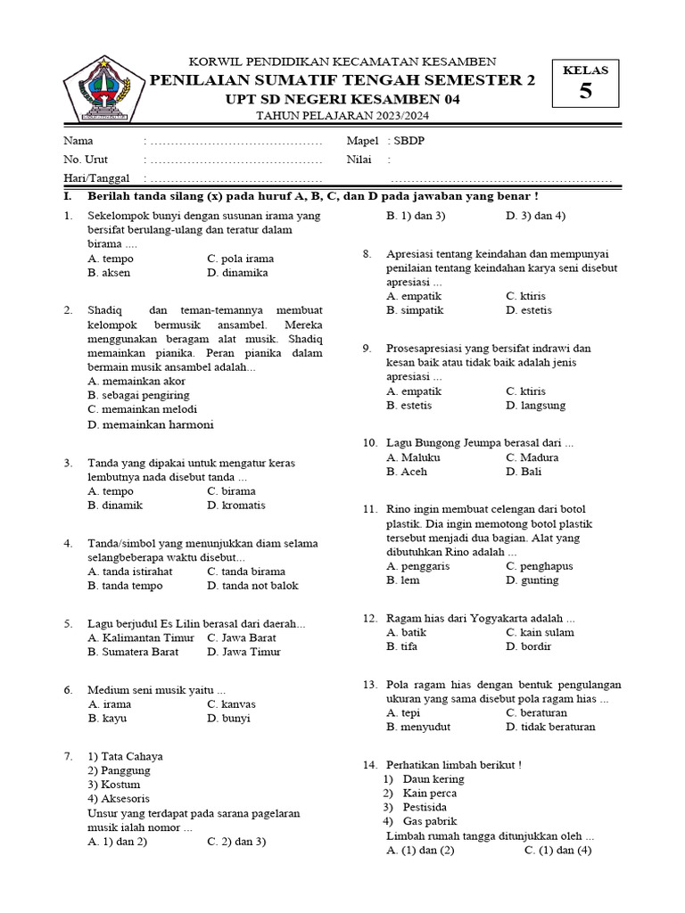 PTS SBDP Semester 2 | PDF