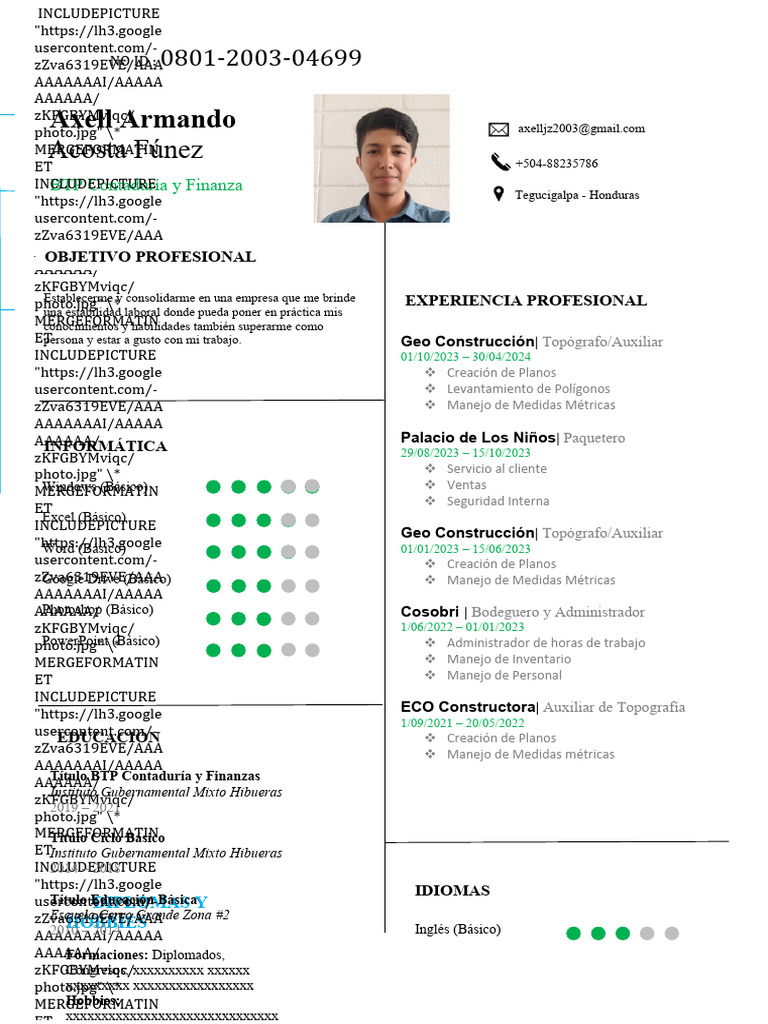 CV Axell Acosta | PDF | Informática