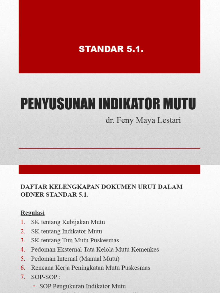 Penyusunan Indikator Mutu | PDF | Pengembangan Diri | Kesehatan Holistik
