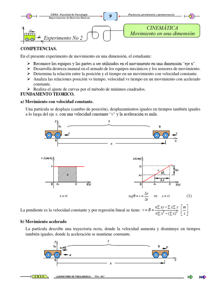 LAB. No 2 CINEMÁTICA | PDF | Regresión lineal | Mecánica