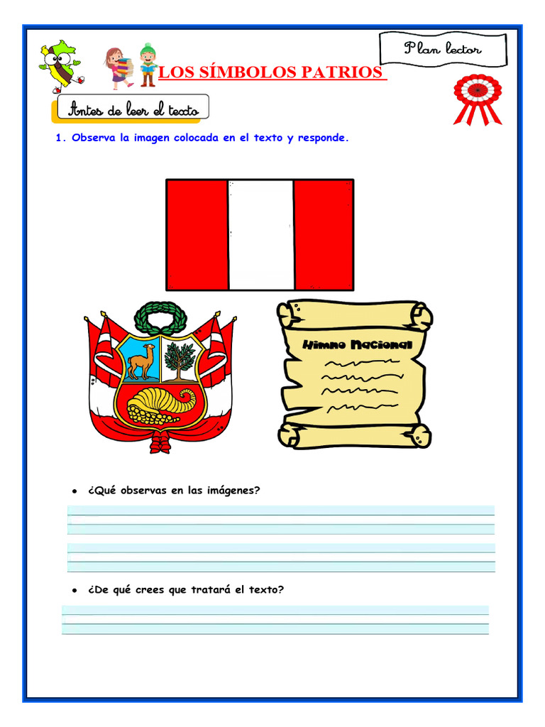 Ficha Plan Lector - Los Simbolos Patrios | PDF
