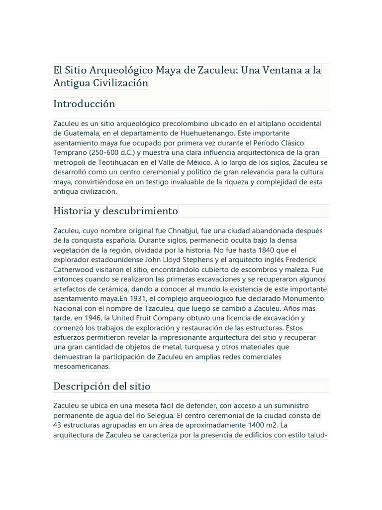 Zaculeu | PDF | Era precolombina | Arqueología