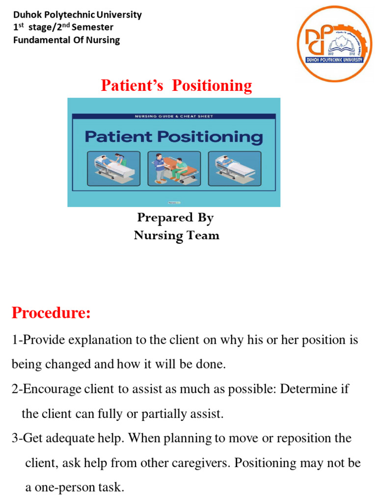Patient’s Positioning 2024 | PDF | Surgery | Medical Specialties