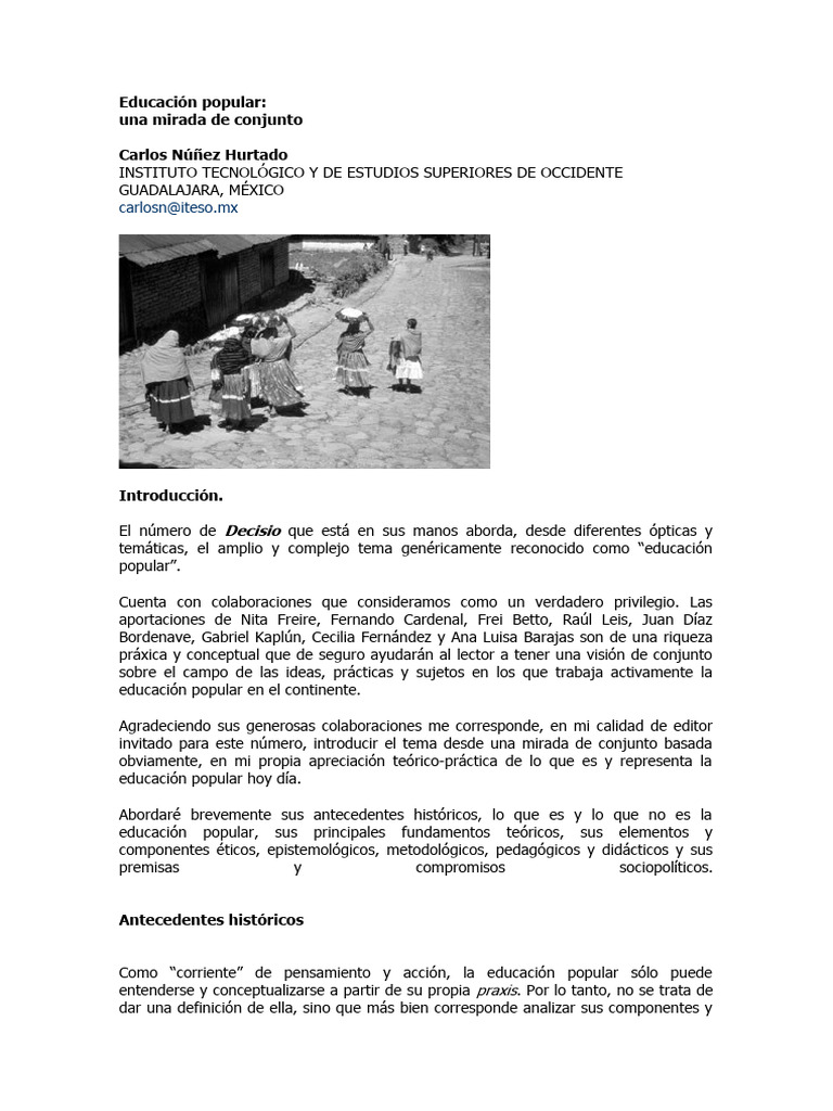 Educación Popular | PDF | Conocimiento | Pedagogía