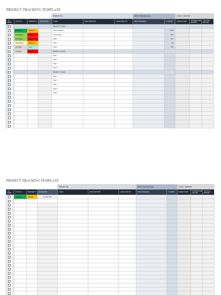 IC Project Tracking Template 8640 V1 | PDF | Computing