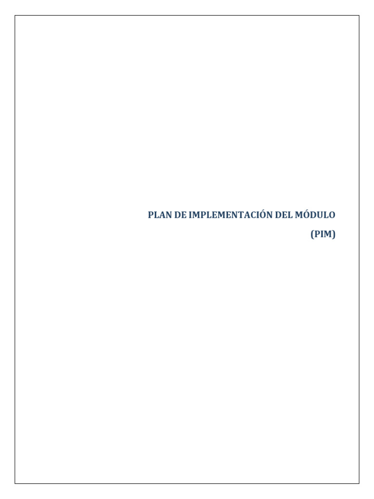Formato Pim Explicado | PDF | Enseñando | Aprendizaje