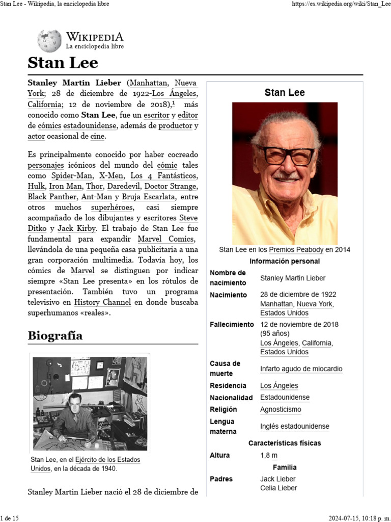 Stan Lee | PDF | Comics Marvel | Marvel Entertainment