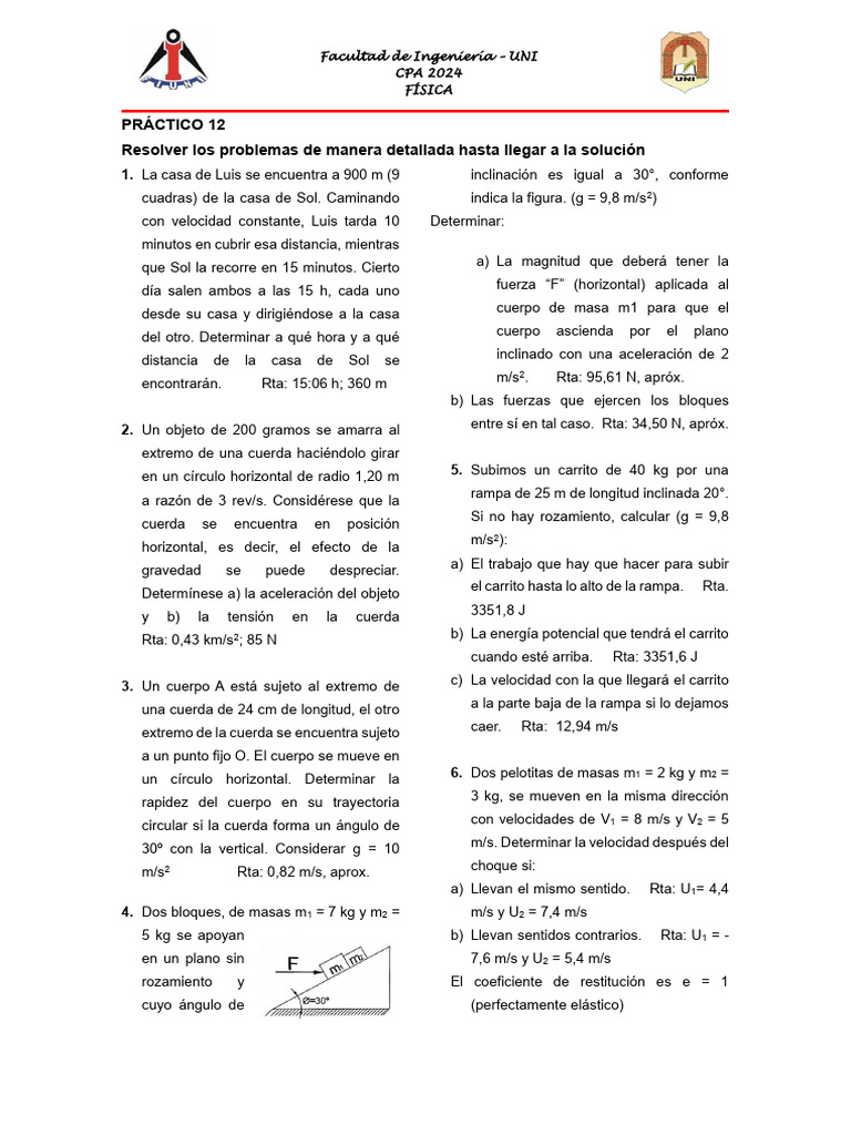 Pr-Ctico 12. | PDF | Velocidad | Fenomeno fisico