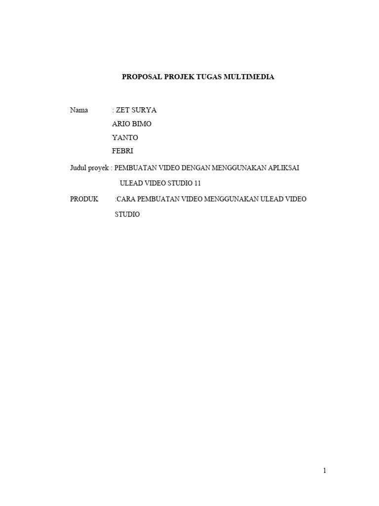 Contoh Proposal Proyek Multimedia | PDF