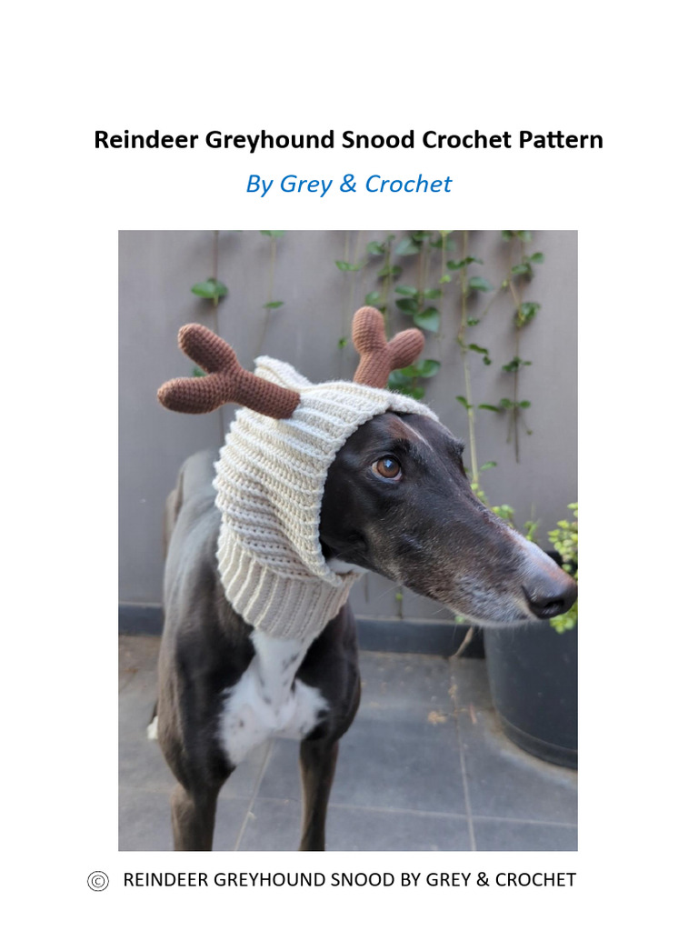 Reindeer Greyhound Snood Crochet Pattern | PDF | Crochet | Crafts