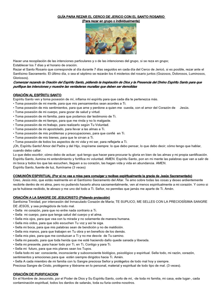 Guía para Rezar El Cerco de Jerico Con El Santo Rosario | PDF | Creencia religiosa y doctrina