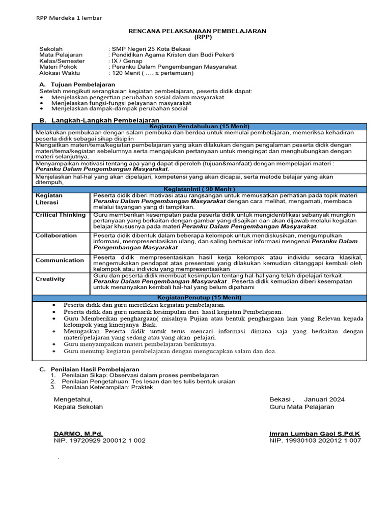 13 - RPP PAK Kls 9 Smster 2 | PDF