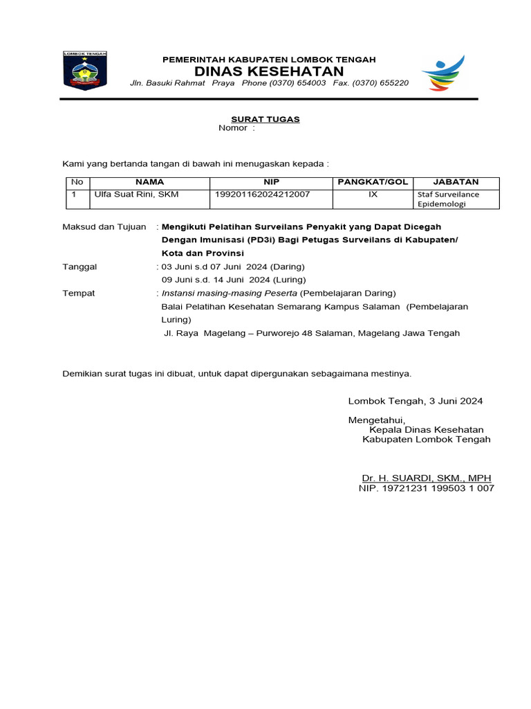 Format Surat Tugas | PDF