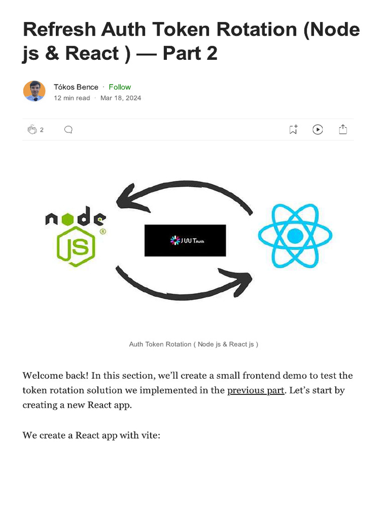 Refresh Auth Token Rotation (Node Js & React) - Part 2 | PDF