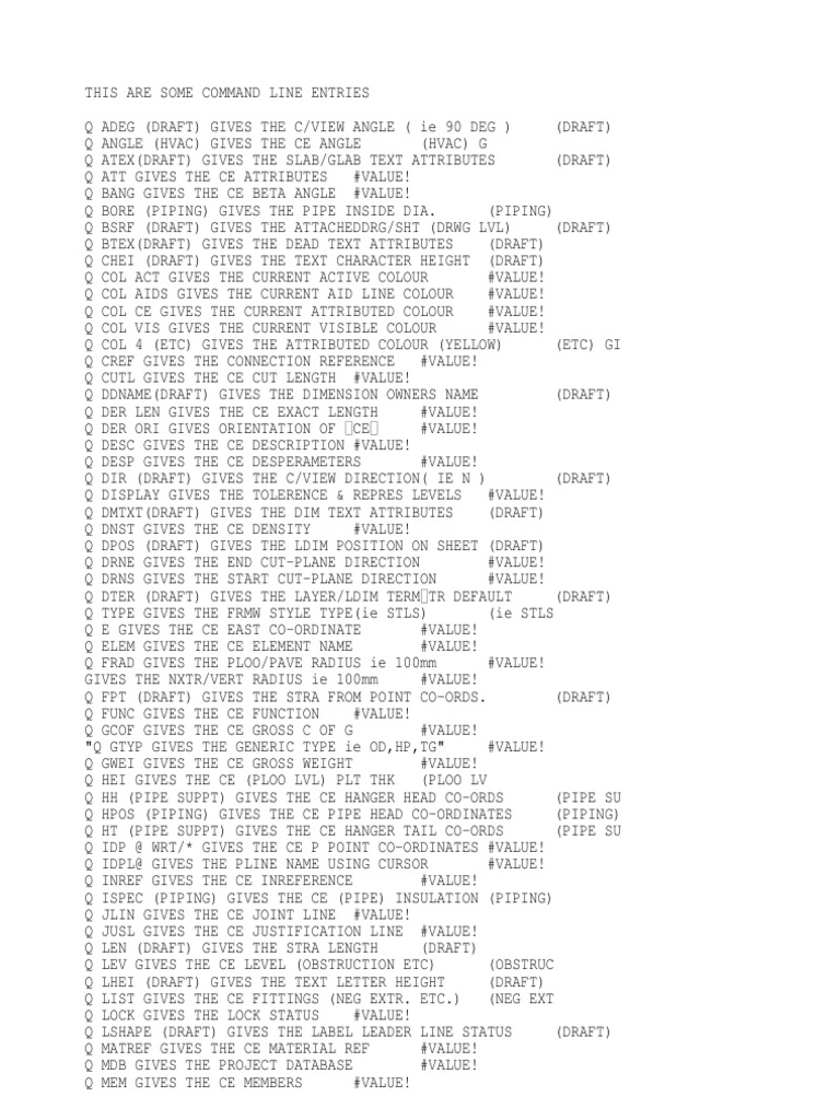 Pdms Command Line Input Pdf Pipe Fluid Conveyance Geometric Shapes 