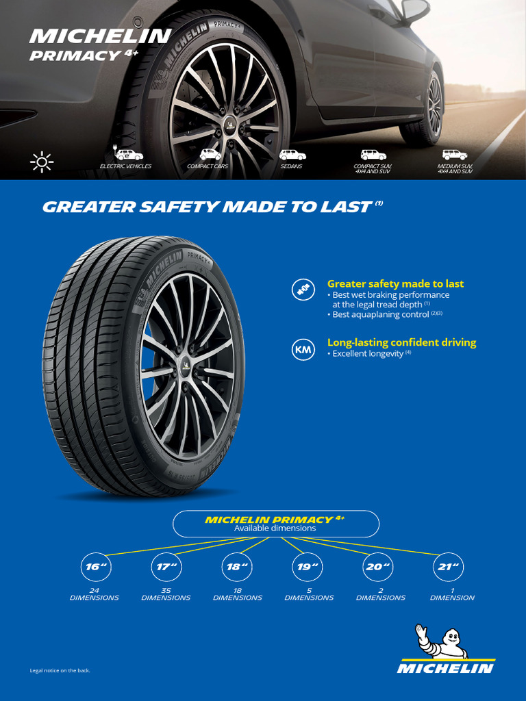 Michelin Primacy 4+ | PDF | Tire | Car
