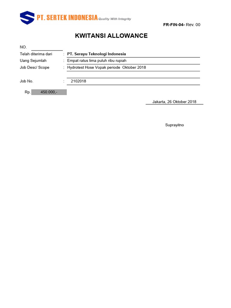 Kuitansi | PDF | Pengelolaan Keuangan & Uang